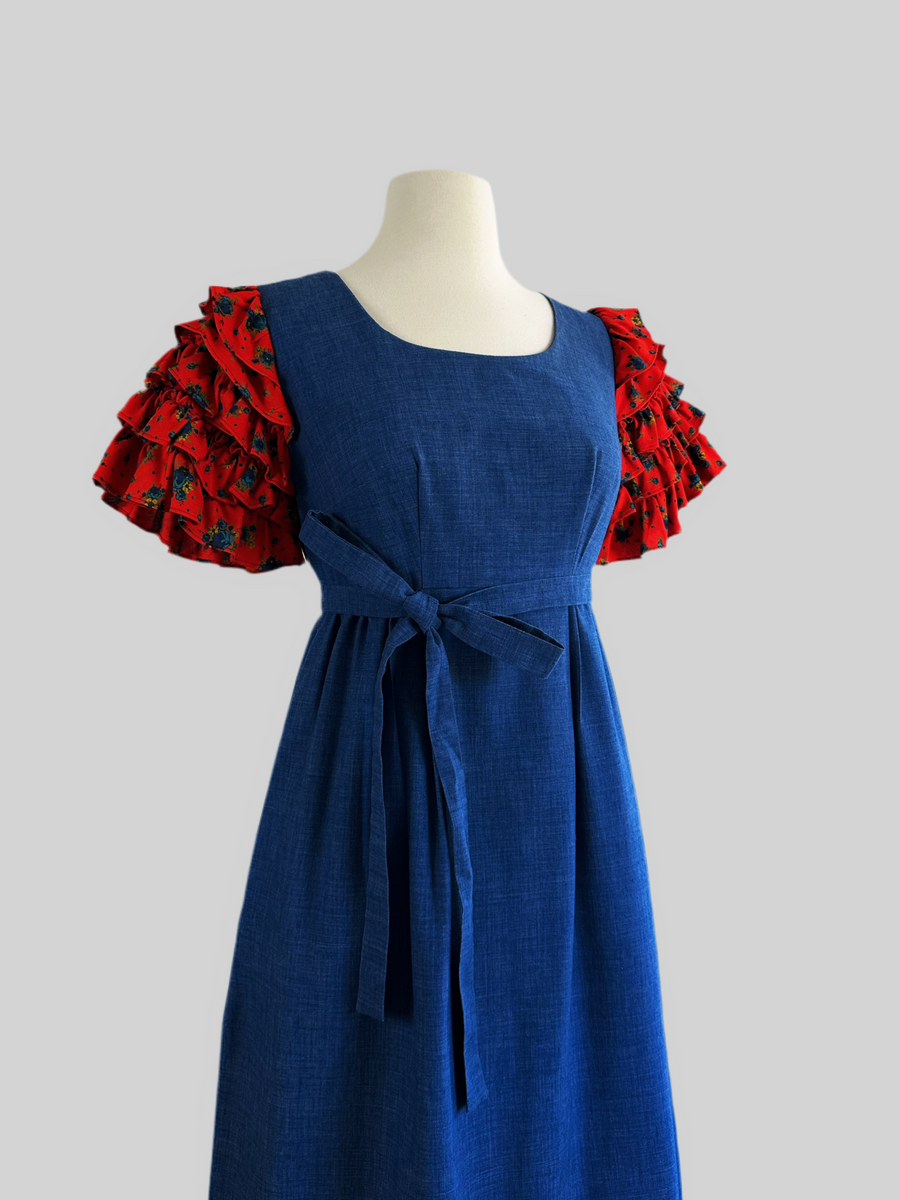 1970s Lori Till Dress – Blue Chambray – Dearly Vintage